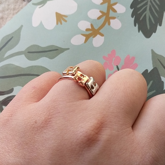 BaubleBar | Jewelry | Nwot Silver H Letter Ring Stackable Alphabet ...